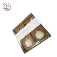 China Custom Cubic Kraft Card Box 15x15x5cm with Paper Insert for Ceramic Gift Packaging for sale