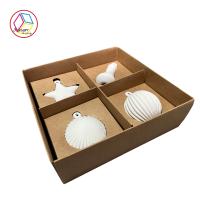 China Custom Cubic Kraft Card Box 15x15x5cm with Paper Insert for Ceramic Gift Packaging for sale