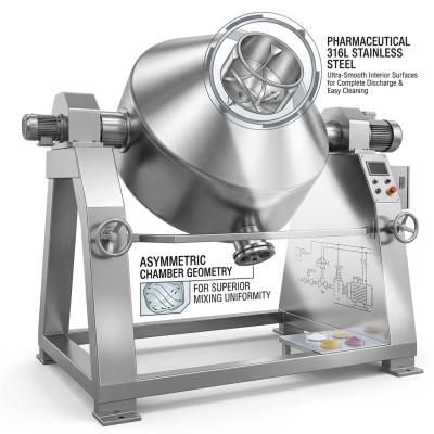 China Double Cone Rotary Vacuum Dryer 500L Working Volume 6rpm Low Temperature for sale