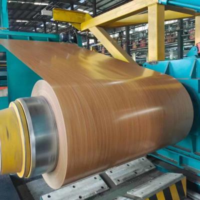 China Wooden pattern color coated aluminum sheet used in house roofing for sale