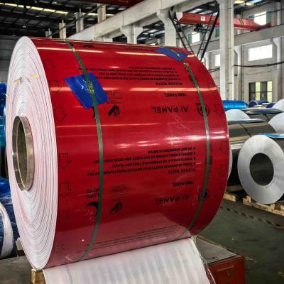 China 0.38mm Thickness Customised Pattern Laminated Colour Coated Aluminium Coil With Recyclable Material for sale