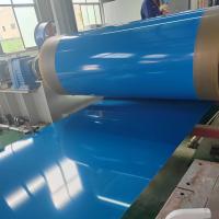 China 5052 H32 Prepainted Aluminium Coil - 0.031 Inch, Polyester Coating, Silver & Blue (Indoor/Outdoor Panel Applications) for sale