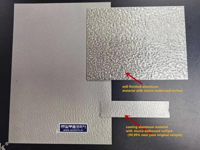 China 0.5mm White Pre-Painted Stucco Embossed Aluminum Sheet 1200x2400mm for Refrigerator Inner Liner for sale