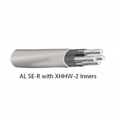 China AL SE-R with XHHW-2 Inners, UL Cables Aluminum SE R Cable with XHHW2 Insulated Conductors Suitable for Electrical Distribution Systems Rated at 600 Volts for sale
