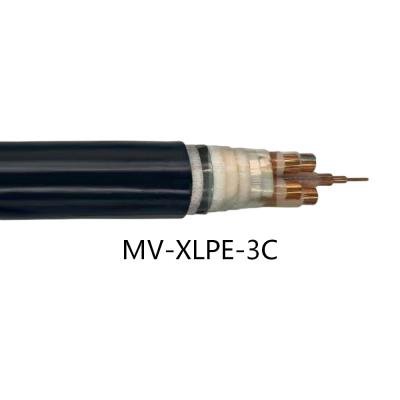 China Three Core XLPE Power Cable Medium Voltage Power Cable With XLPE Insulation Flame Retardant for sale