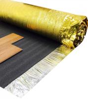 China 3mm Soundproof Laminate Underlay EPE , 20KG/M3 Gold Foil Underlay for sale