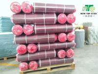 China Shield Padding Laminate Foam Underlay , Red Rubber Carpet Underlay For Floating Flooring for sale