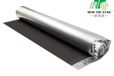 China 3mm EVA Acoustic Floor Underlayment 3 In 1 Foam Rubber Underlay With Foil Barrier for sale