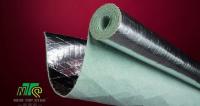 China Green Hardwood Flooring Underlayment 2mm Silver Film Rubber Acoustic Underlay for sale