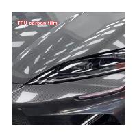 China High Gloss Ppf Color Wrap Roll 3D Carbon Fiber BLACK Self Adhesive Easy Maintenance for sale