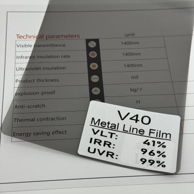 China 2HD VLT40% Solar Metallic Window Tint For Cars Black UV Blocking NASIDO V40 for sale
