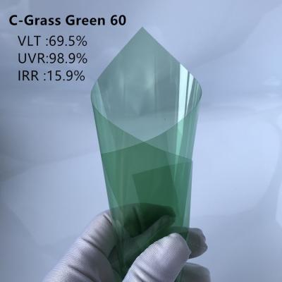 China C-Grass Green Carbon Ceramic Tint Film 98%UVR High Strength 1.52*30m/Roll for sale