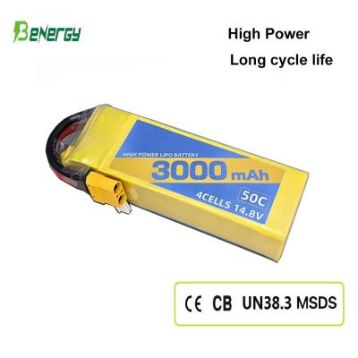 China 50C 14.8V 3000mAh High-Rate Li-ion Drone Battery Long Flight Time & Extreme Power for sale