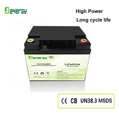 China 12V 40Ah LiFePO4 Lithium Battery for Solar Storage for Campers Caravans Trailers Yachts & Golf Carts for sale