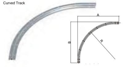 China Round The Corner Turning Sliding Gate Curved Track Door Rail for sale