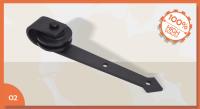 China 6.6FT Powder coated Sliding Barn Door Hardware Accessories Black With 2m Rail for sale