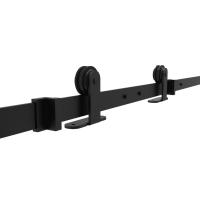 China 8.8 Ft Barn Door Accessories Modern Gold Front Strap Door Track Set for sale