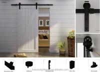 China 7.5 Ft Sliding Barn Door Hardware Powder Coated Black With 2m Rail for sale