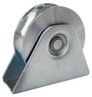 China 4'' U groove steel galvanized roller for iron gate with single bearing sliding gate wheel for sale