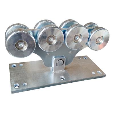 China Large Sliding Cantilever Gate Wheel Carriage 8 113mm Rollers Galvanized Steel for sale