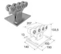 China Cantilever Slide Gate Roller Wheel Hardware Steel Metal Iron 8 Wheels 10 Wheel for sale