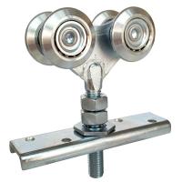 China Furniture Sliding Hanging Door Rollers 38mm Steel Ball With Forge Centre Fixing Plate for sale
