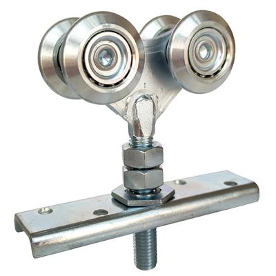 China Furniture Sliding Hanging Door Rollers 38mm Steel Ball With Forge Centre Fixing Plate for sale
