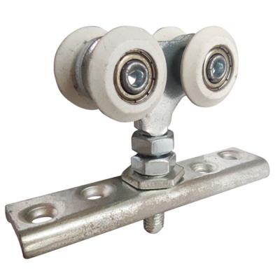 China Closet 25mm 4 Wheel Sliding Door Rollers heavy duty barn door wheels Wall Guides Flush Mount for sale