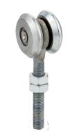 China Zinc Plated Wooden Hanging Door Roller Rail 200KG Load With 4 Rollers Or 2 Rollers Metal for sale