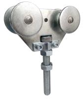 China 25mm 1 Inch Barn Door Rails And Rollers Hardware Steel Q235 2 Wheels for sale