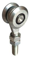 China 25mm 1 Inch Barn Door Rails And Rollers Hardware Steel Q235 2 Wheels for sale