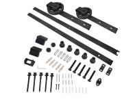 China 11 Foot 12ft Barn Gate Hardware Heavy Duty Barn Door Trolley Wheels  And Bracket Top Mount for sale