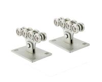 China Steel Silver Galvanized Small 8 Carriages Wheels For Sliding gate automation system Cantilever Gate Wheel for sale