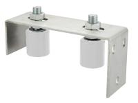 China 280kg Sliding Gate Guide Bracket Zinc Plated Steel Sliding Door Guide Bracket With Nylon Rollers for sale