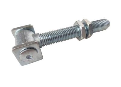 China yellow galvanized out swing gate hinge with two plates and long bolt for sale