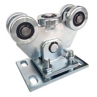 China adjustable base plate 60x60 galvanized steel sliding cantilever gate support carriage wheel for sale