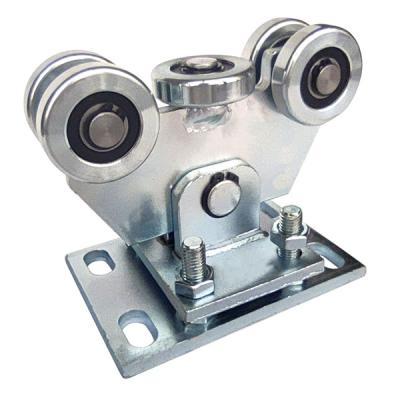 China adjustable base plate 60x60 galvanized steel sliding cantilever gate support carriage wheel for sale