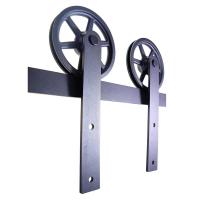 China 10 Foot Barn Gate Hardware Black Sliding Barn Door Hardware Rail For Cabinets for sale