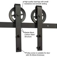China 10 Foot Barn Gate Hardware Black Sliding Barn Door Hardware Rail For Cabinets for sale