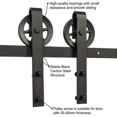 China 10 Foot Barn Gate Hardware Black Sliding Barn Door Hardware Rail For Cabinets for sale