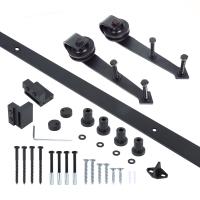 China 10 Foot Barn Gate Hardware Black Sliding Barn Door Hardware Rail For Cabinets for sale