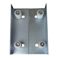 China 90 Degree Double Roller Upper Sliding Gate Roller Bracket Fixing 70mmX50mm for sale