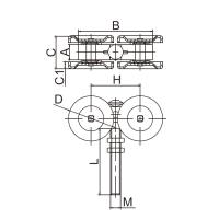 China 2 Inch Glass Warehouse Metal Sliding Door Rollers American Style With Bearing for sale