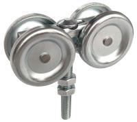 China M12 Bolt Hanging Door Rollers And Track Interior Barn Door Roller Kit Hardware Box Rail for sale
