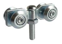 China Silver Zinc Steel Hanging Door Rollers Rail 22mm  With Adjustable Bolt for sale