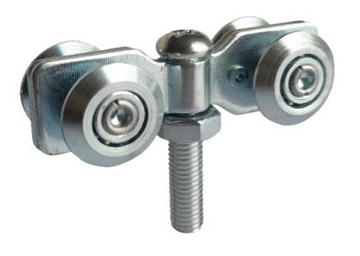 China Silver Zinc Steel Hanging Door Rollers Rail 22mm  With Adjustable Bolt for sale