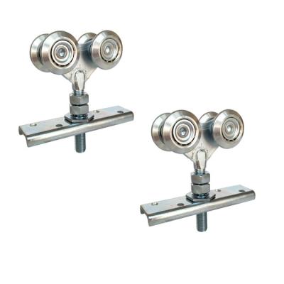 China 38mm Shower Barn Door Roller Wheels Four Iron Metal With Steel Balls for sale