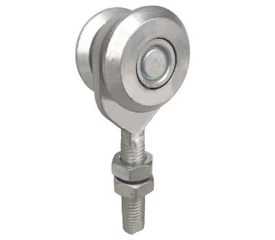 China 40mm Galvanized Hanging Door Rollers White Iron Hanging Track 2 Rollers With Ball for sale