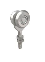 China 40mm Galvanized Hanging Door Rollers White Iron Hanging Track 2 Rollers With Ball for sale