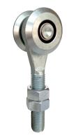 China 40mm Galvanized Hanging Door Rollers White Iron Hanging Track 2 Rollers With Ball for sale